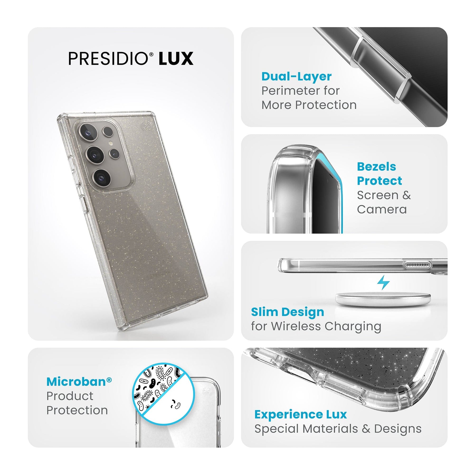Presidio Lux Glitter Samsung Galaxy S24 Ultra Cases by Speck Products ...
