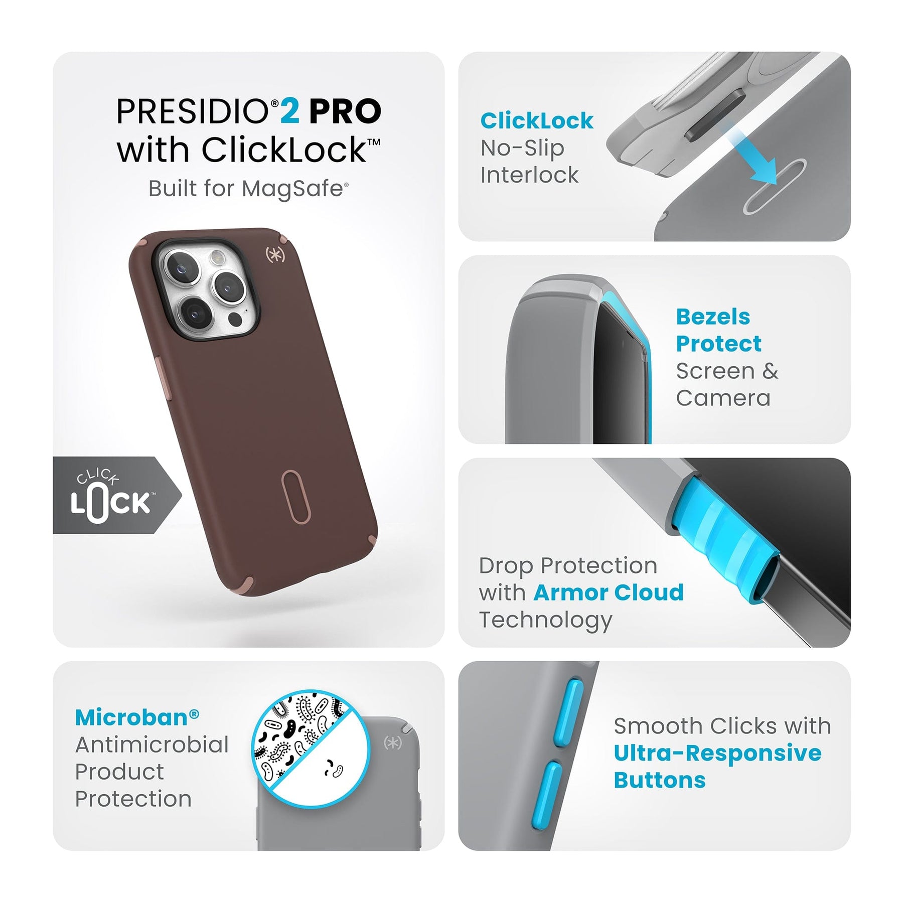 Presidio2 Pro MagSafe with ClickLock iPhone 15 Pro Cases by Speck Products| Apple iPhone 15 Pro ...
